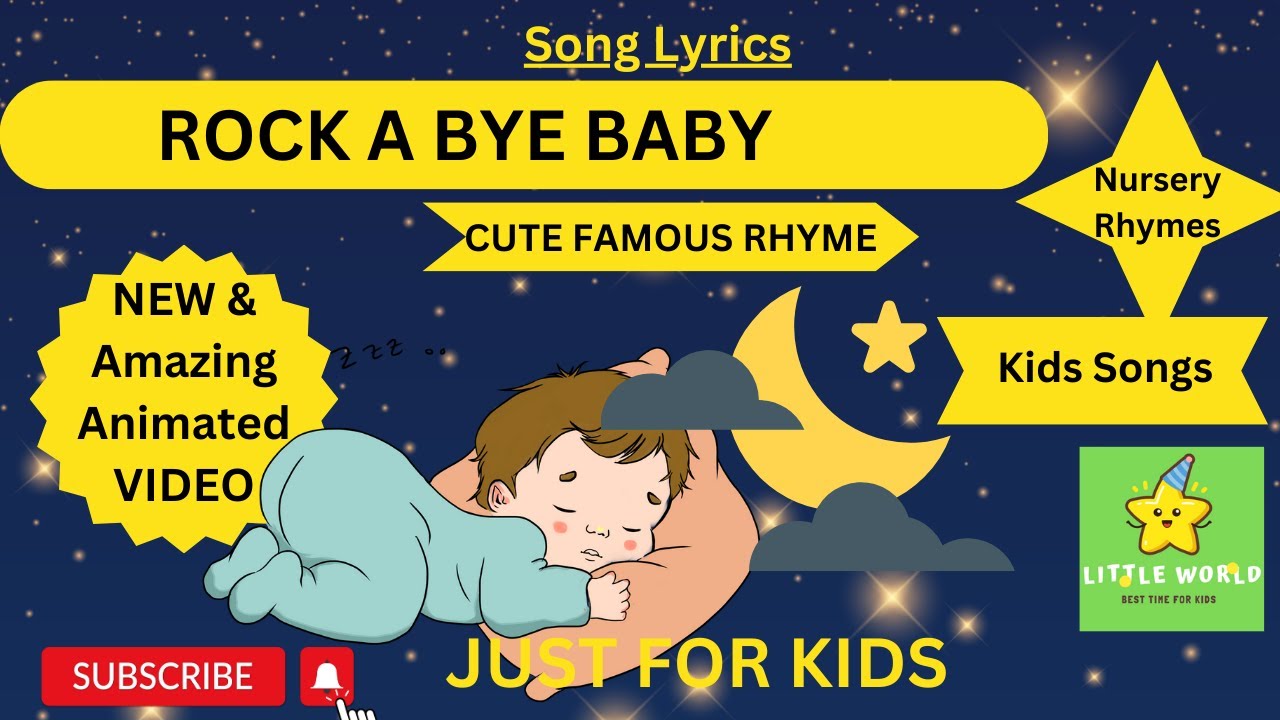 ROCK A BYE BABY | NURSERY RHYMES | KIDS SONG | CUTE ANIMATED NEW VIDEO ...