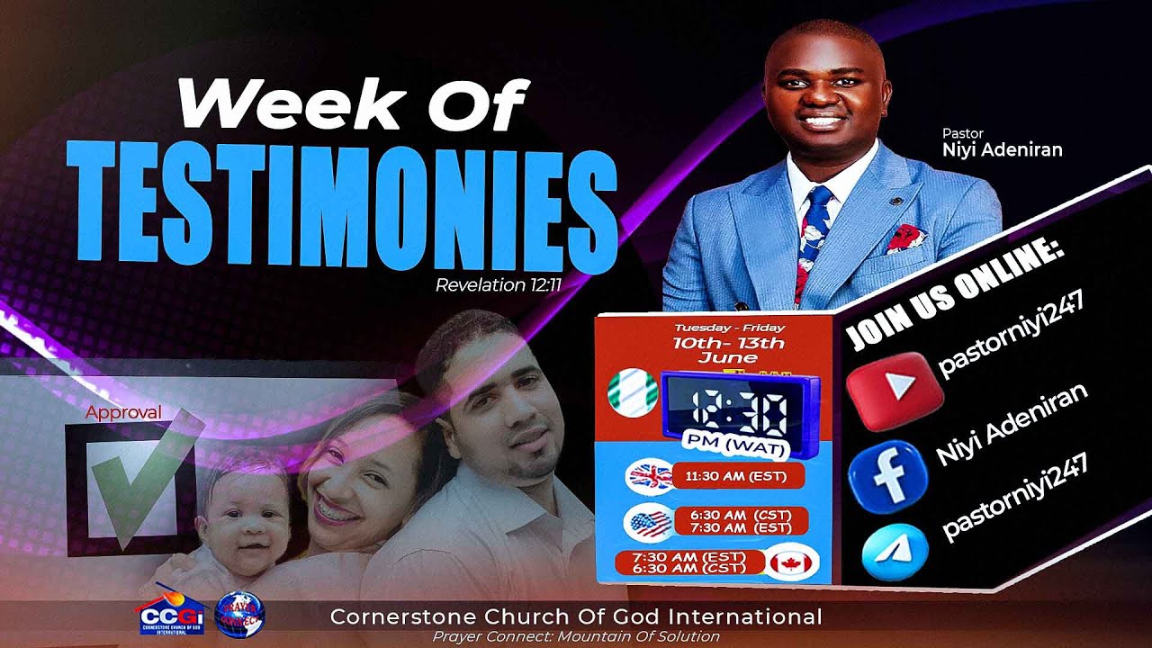 WEEK OF TESTIMONIES Pastor Niyi Adeniran | Prayer Connect | CCGi.. Day1 ...