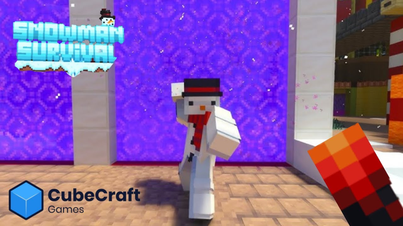I played Snowman Survival :; Cubecraft Games - YouTube