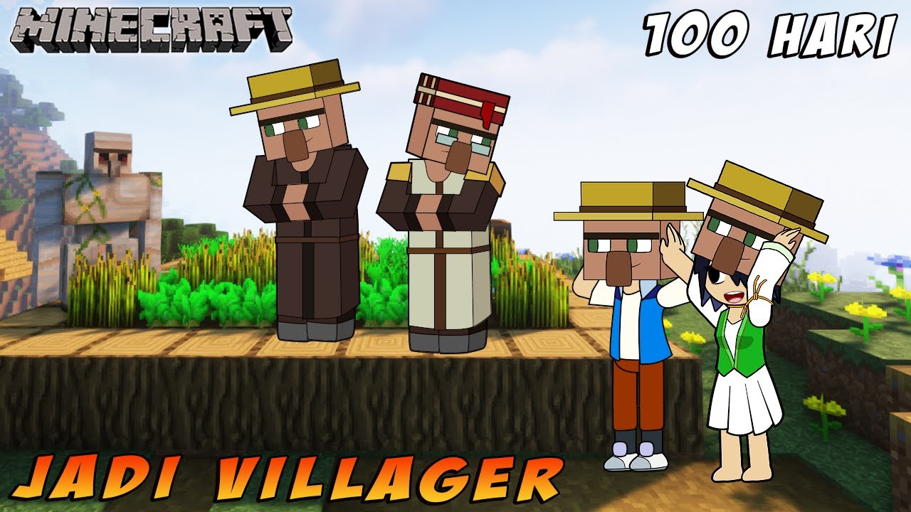 100 HARI MAMAT & UNTI JADI VILLAGER (PART 1) - ANIMASI MINECRAFT - YouTube