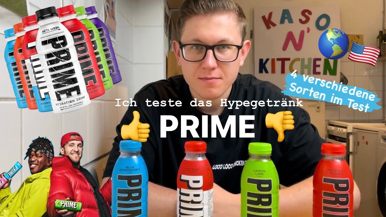 Ich teste PRIME🥤| Das Hypegetränk aus den USA 🇺🇸 | 4 Sorten im Test 🤔 ...