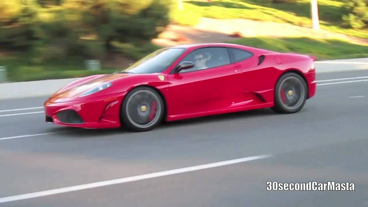 Red Ferrari 430 Scuderia On The Road - YouTube