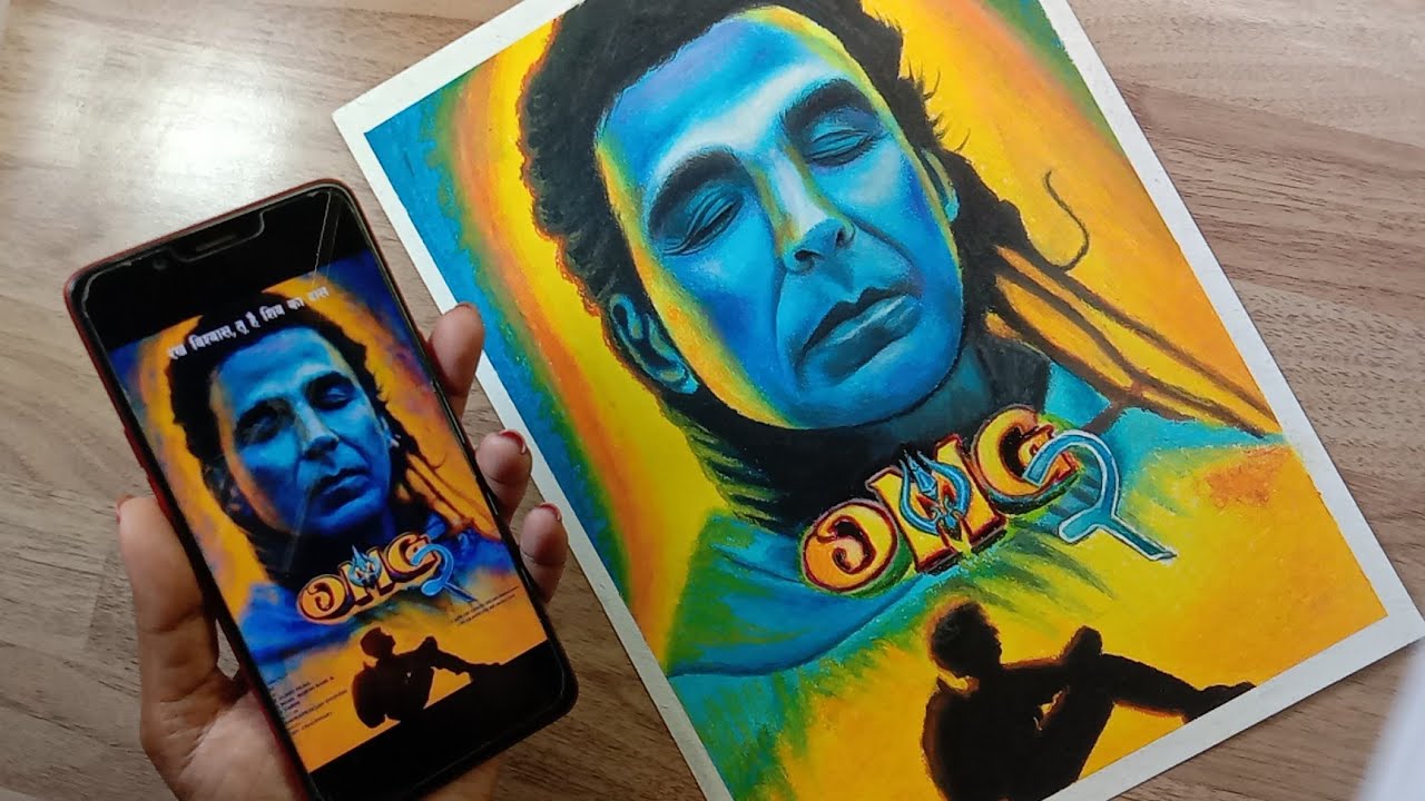 How to Draw Akshay Kumar,OMG 2 / Akshay Kumar Drawing by Oil Pastel ...