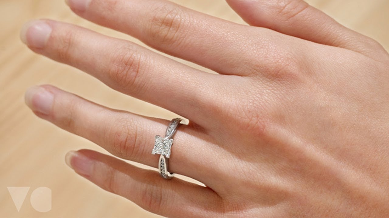 Princess Cut Diamond Ring On Finger