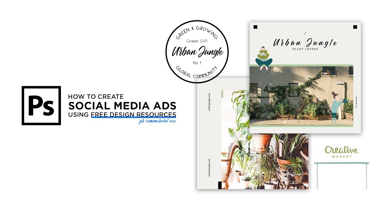 How to Create Social Media Ads using Free |Goods| Design Resources ...