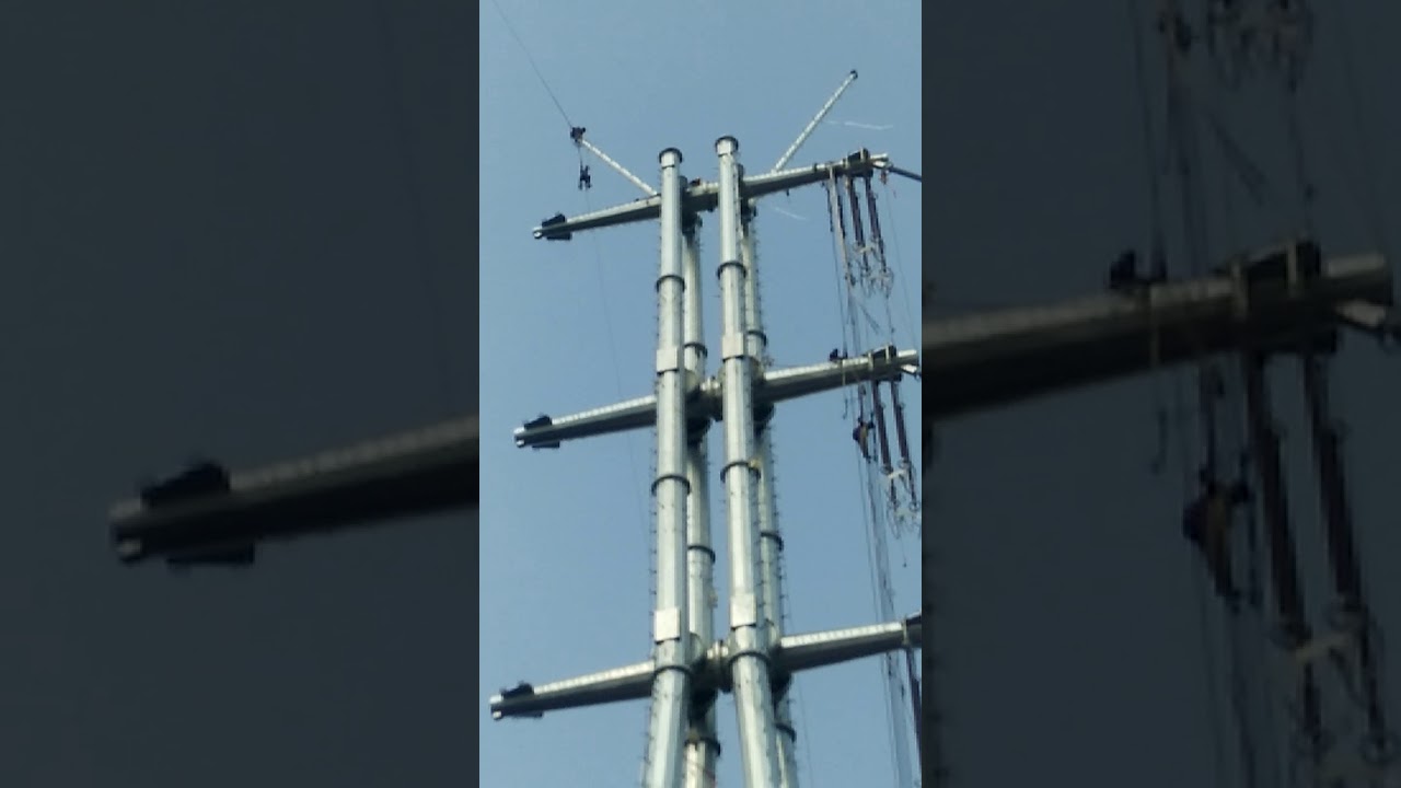 Penarikan kabel sutet tower pole PLN - YouTube