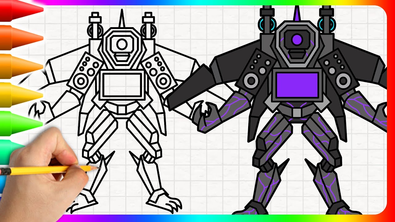 How to Draw The Tri Titan Skibidi Toilet - YouTube