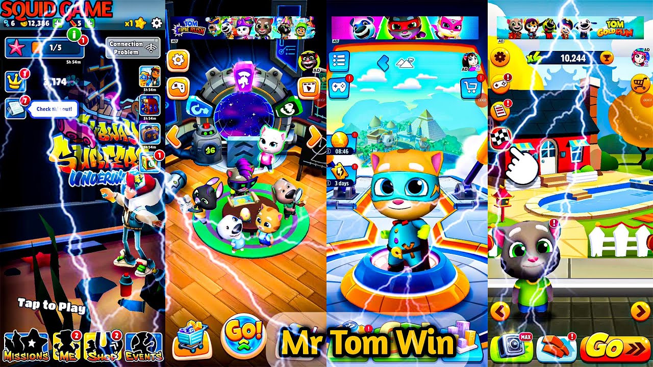 SQUID GAME FUNNY~ 🚩🚦🌈Talking Tom Hero Dash, Subway Surfer, Tom Gold run ...