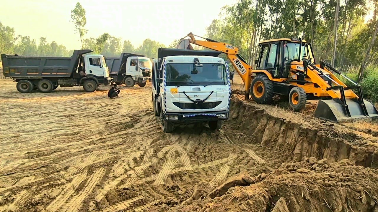 New Tata Signa 2518 Tippar Fully Loading Mud in Jcb 3Dx Expert Plus ...