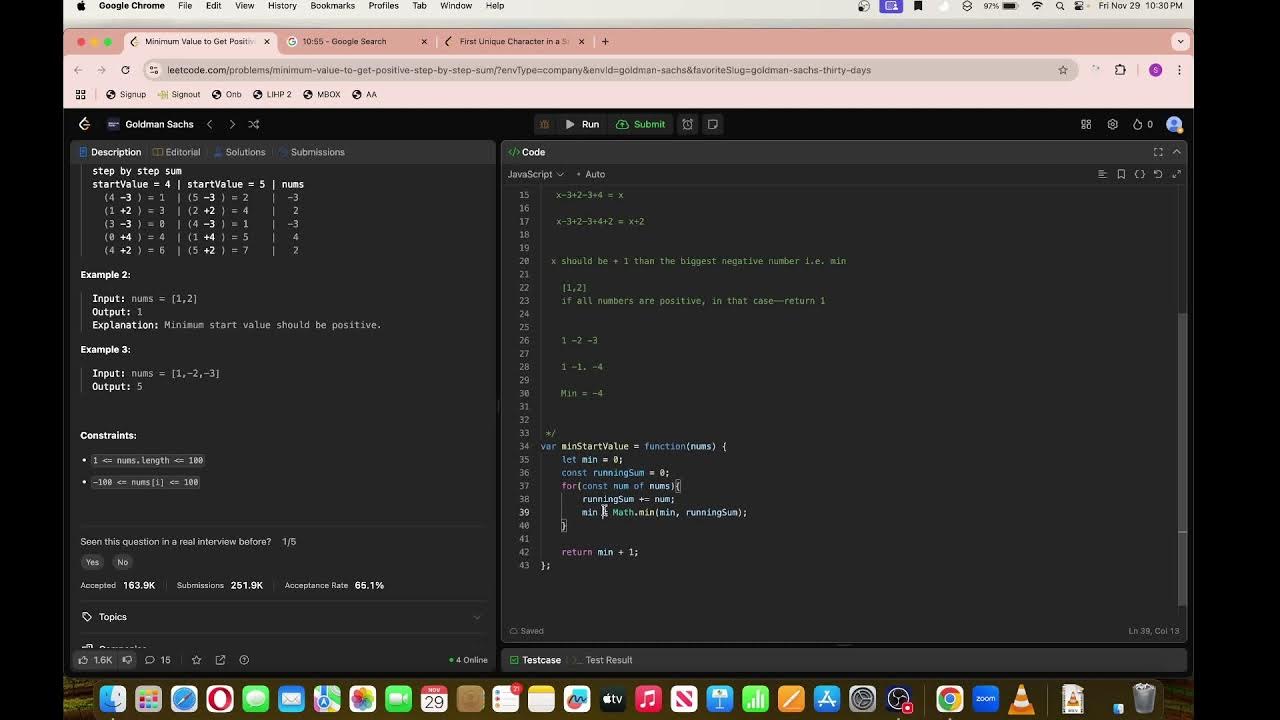 1413. Minimum Value to Get Positive Step by Step Sum #liveWhenSolvingFirstTime - YouTube