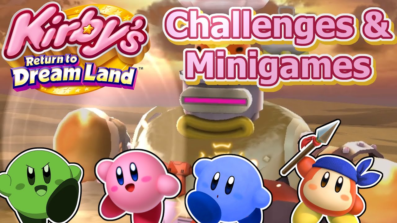 (4 Player) Kirby's Return To Dreamland Challenges & Minigames - YouTube