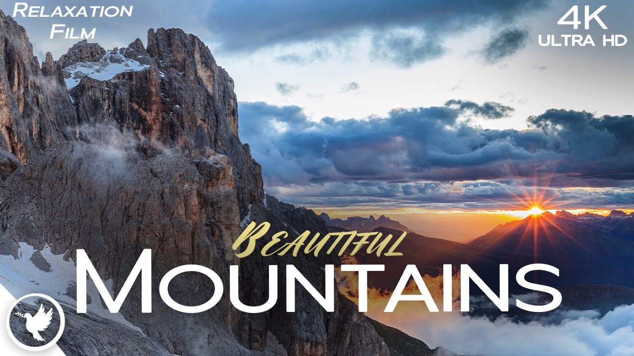 Breathtaking Mountains Views 4k - With Soothing Ambient Music To Help ...