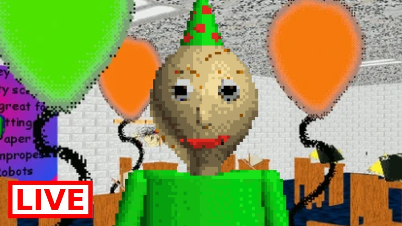 🎉 oh no.. | Playing and beating Baldi's Basics PARTY STYLE for the ...