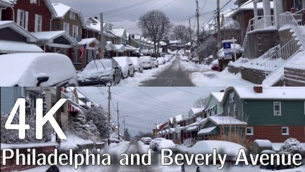 Pittsburgh 4K: Philadelphia Ave and Ave Snow Walking on a Road # ...