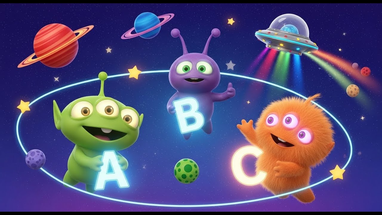 Learn A to Z with Outer Space Aliens | Alphabet Song for Kids - YouTube
