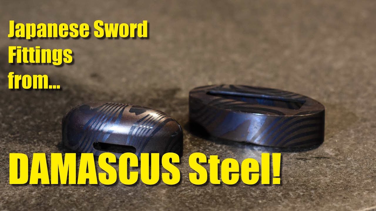 Making Japanese Sword Fittings: Damascus Steel Fuchi-Kashira Set - YouTube