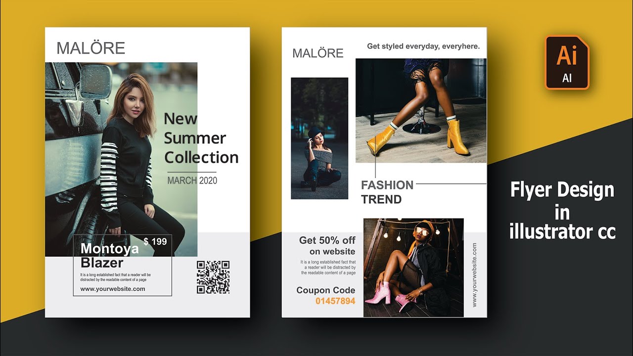 How to Create Business Flyer in Adobe Illustrator CC | Professional ...