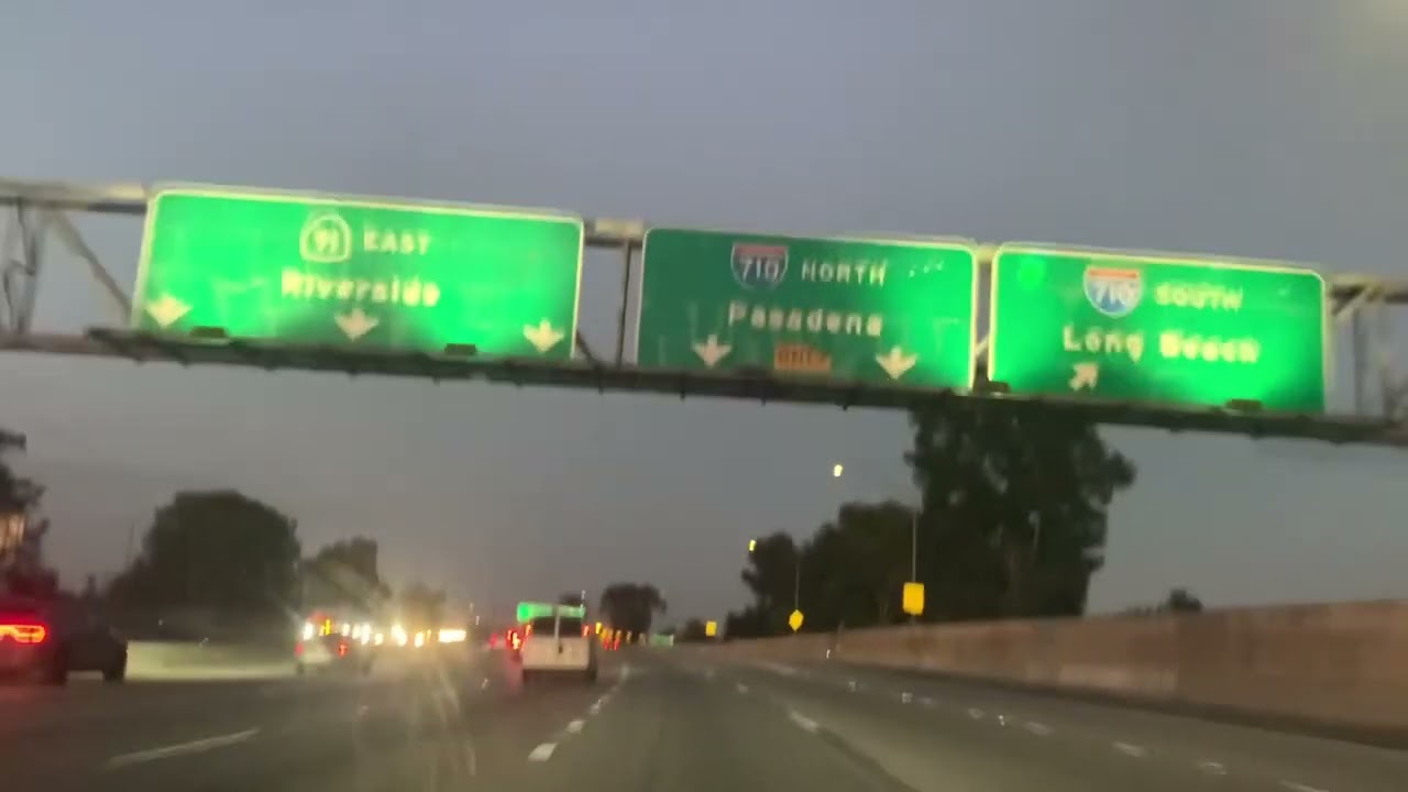 Beautiful night a look driving on the 91 to 710 freeway going to ...