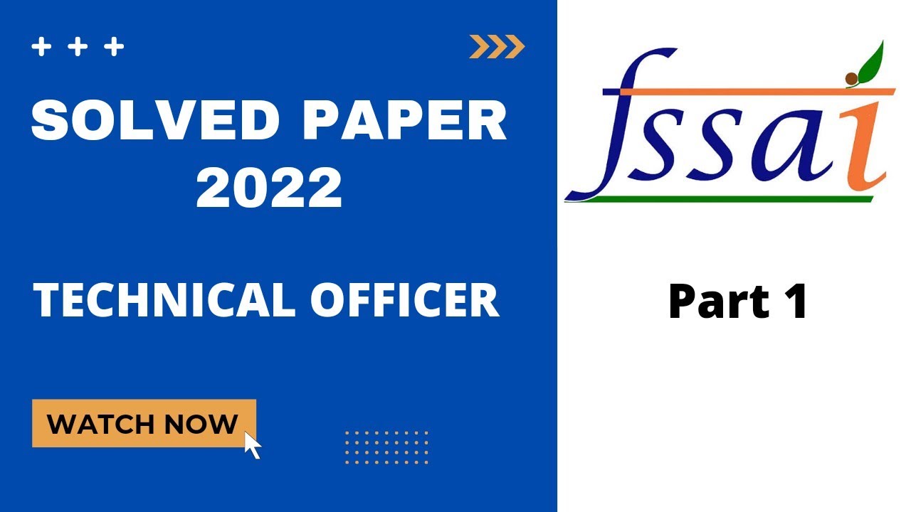 FSSAI Previous year question paper 2022 - YouTube