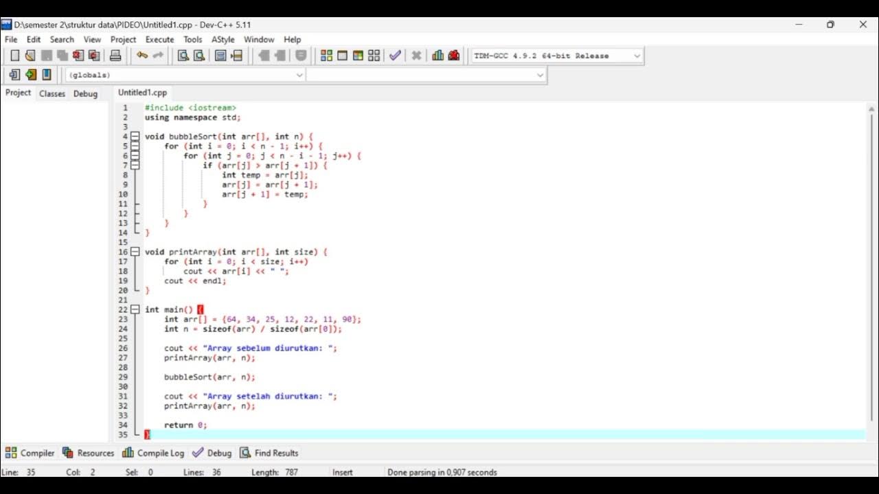 penerapan array pada program - YouTube