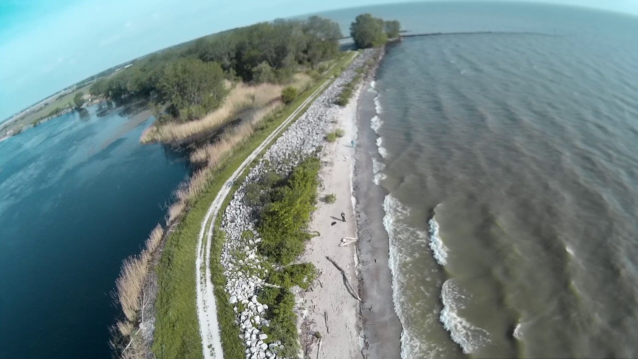 Lake Erie shoreline Bono Ohio - YouTube