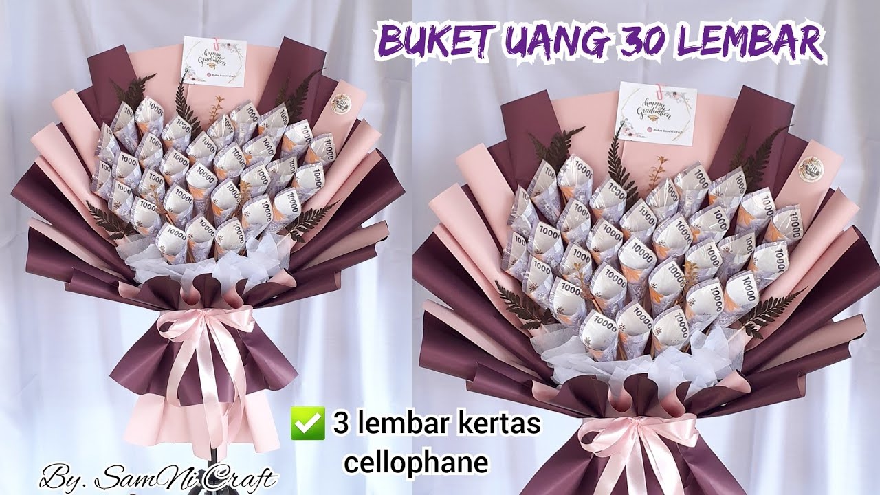 Tutorial BUKET UANG 30 LEMBAR | Buket Uang Model Cone Terbaru 2025 ...