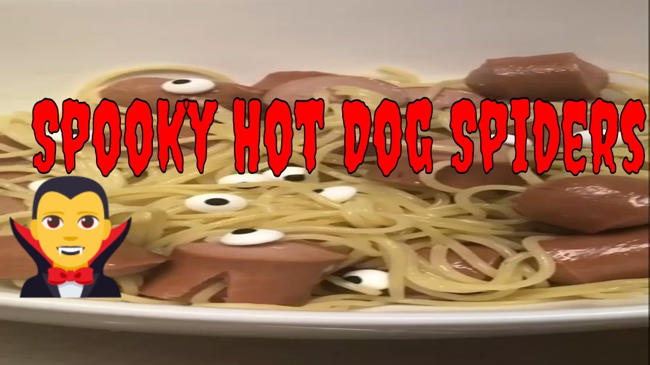 Spooky Hot Dog Spiders Halloween - YouTube