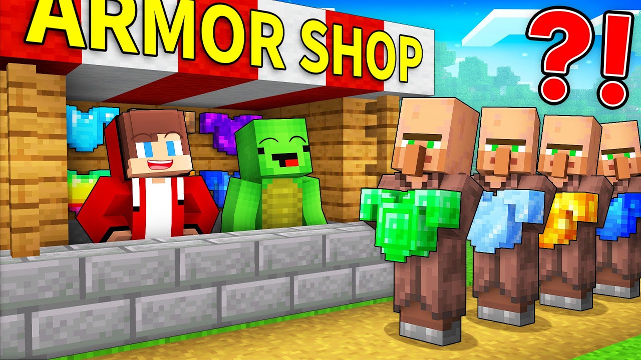 Mikey and JJ Opened Armor Store in Minecraft (Maizen) - YouTube