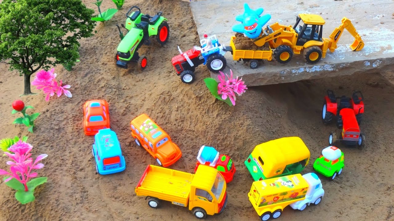 JCB wala cartoons || truck jcb toys video ||Tempu Truck Bus Helicopter ...