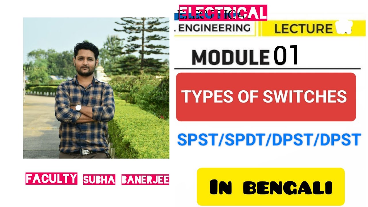 Types of switches SPST SPDT DPST DPDT concept - YouTube