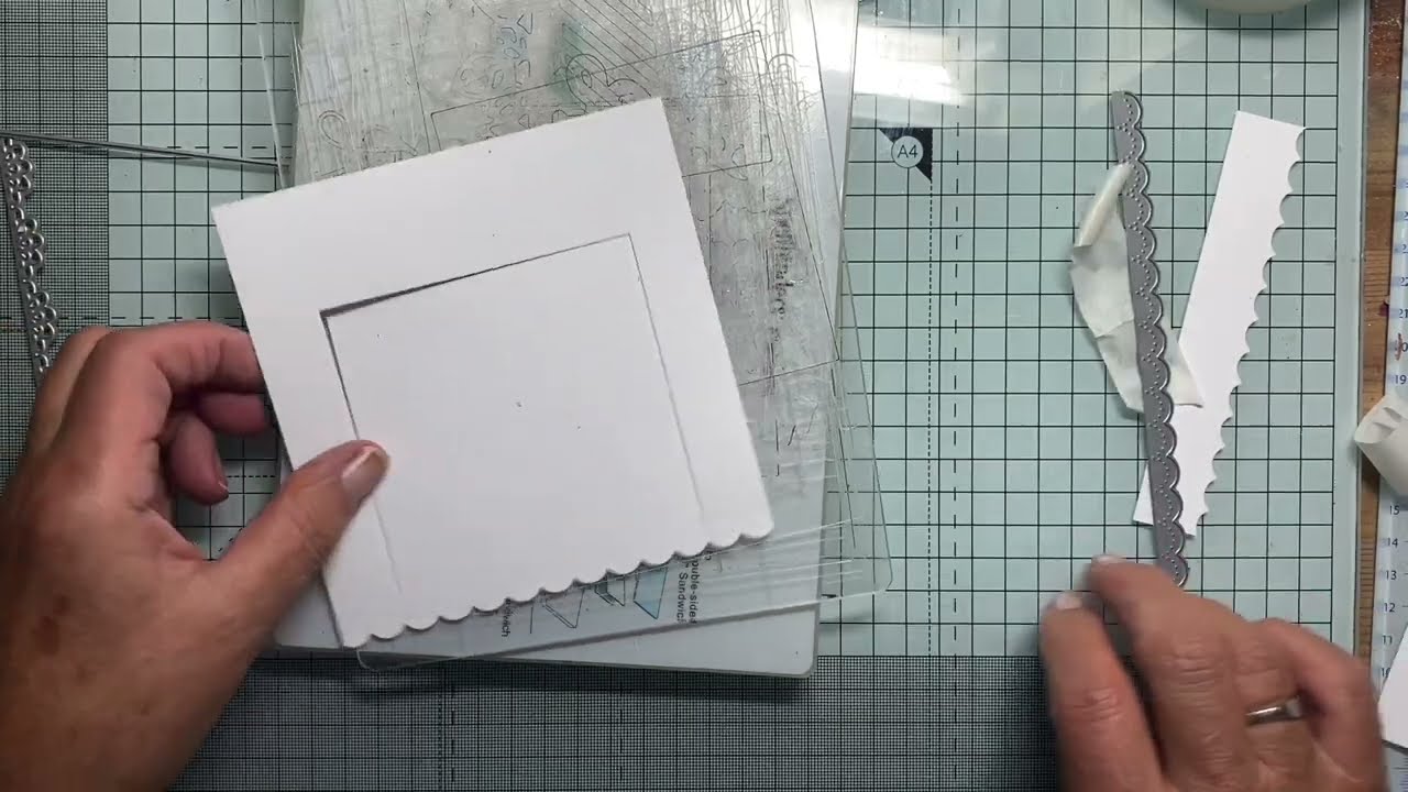 Add a fancy edge to a square die-cut - YouTube