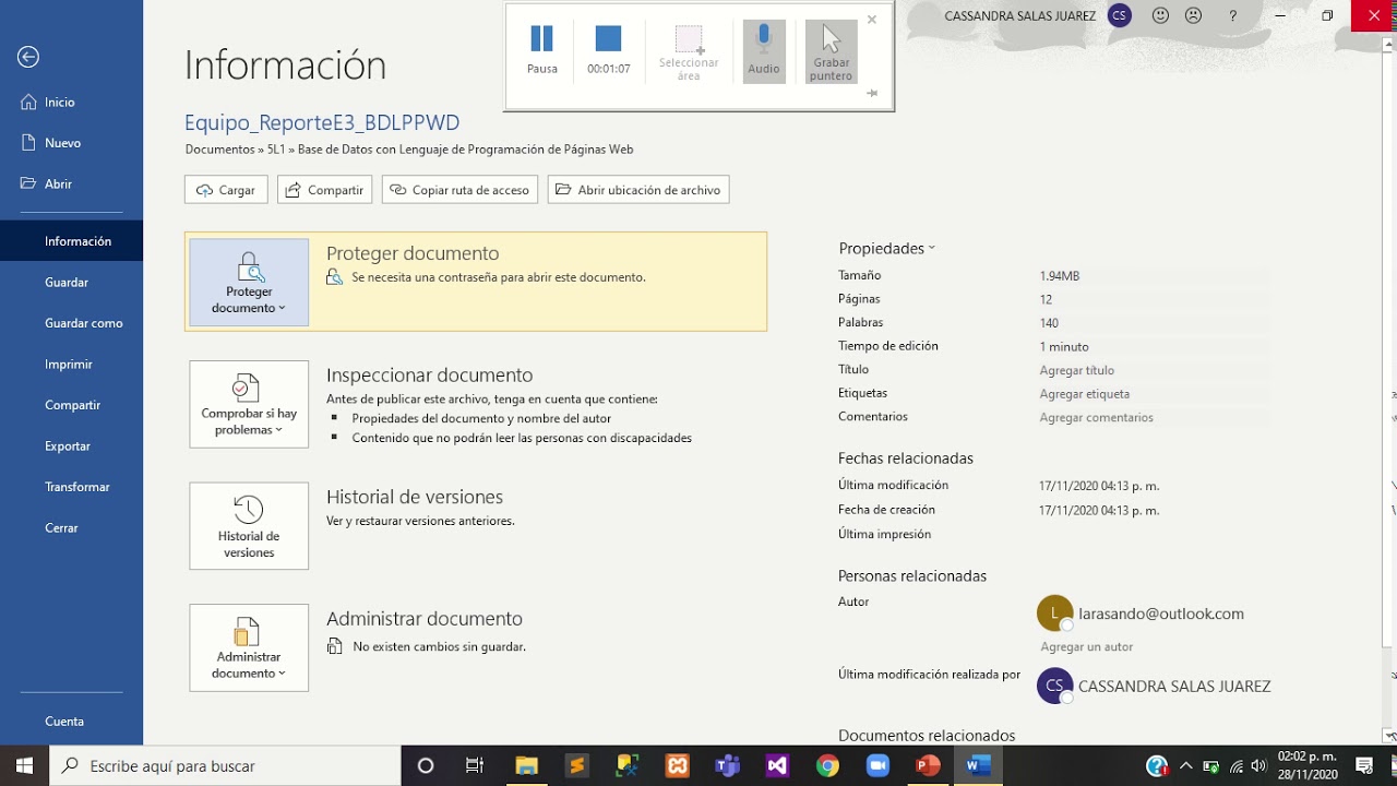 Encriptar un documento de word - YouTube
