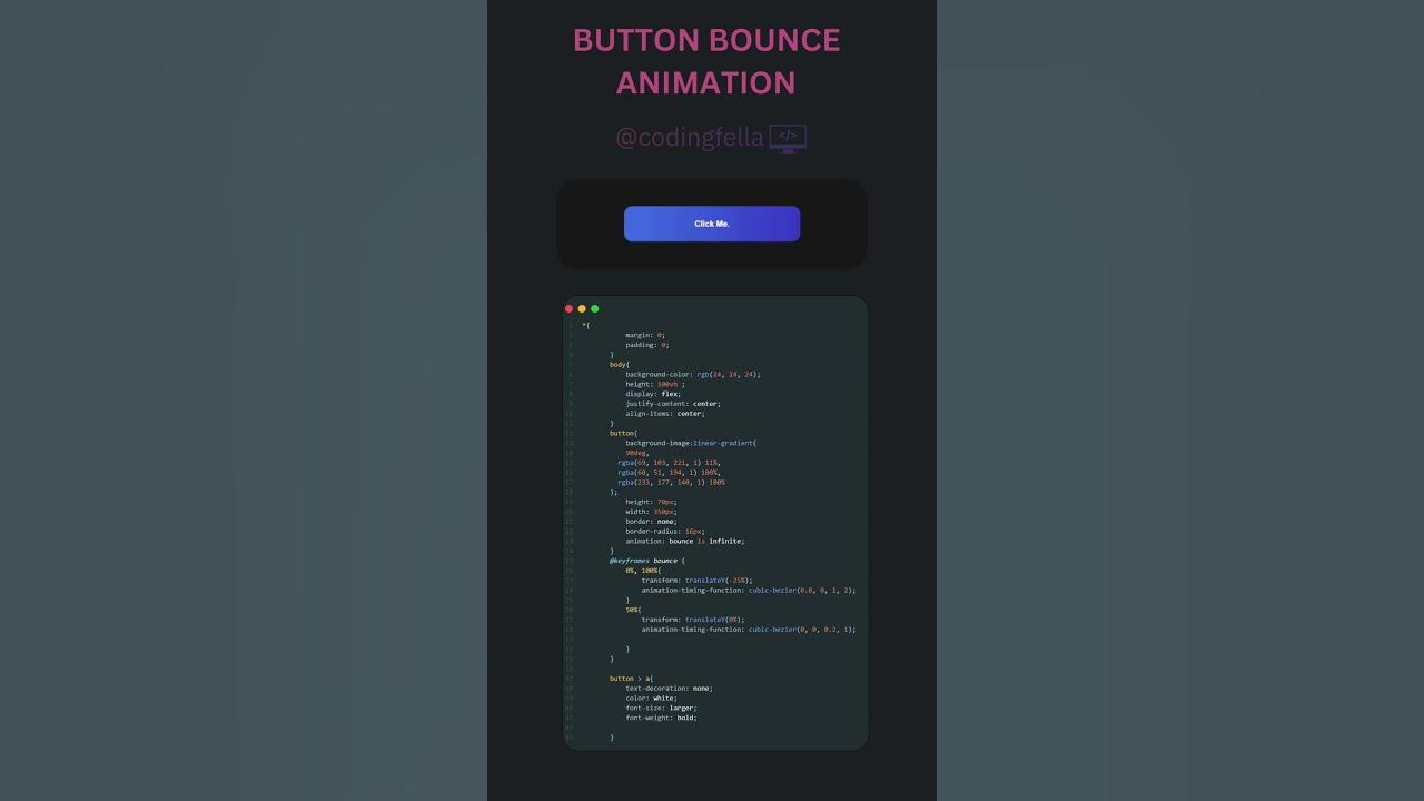 Button Bounce Animation Using Css And Html5 🚀css 100daysofcode