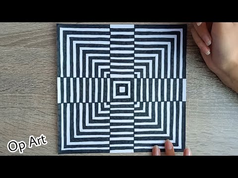 How to draw 3D Op Art  - Illusion - Üç Boyutlu
