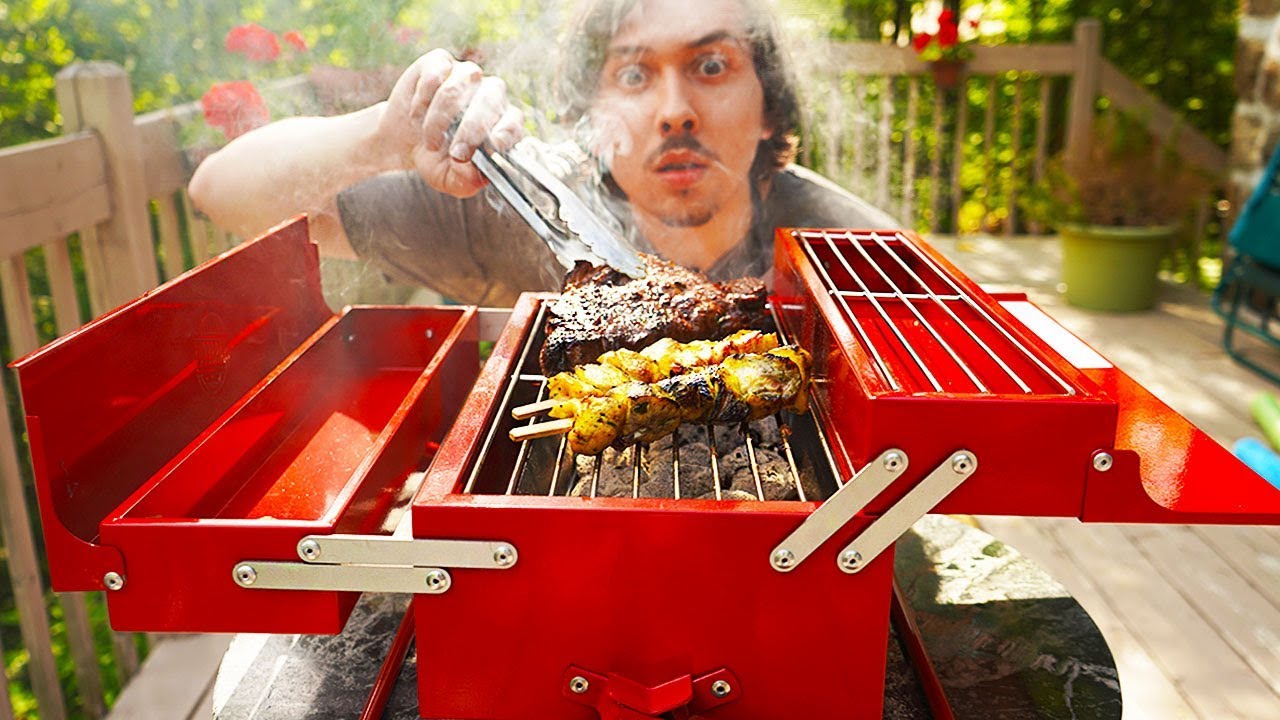 Je teste un mini Barbecue portable - YouTube