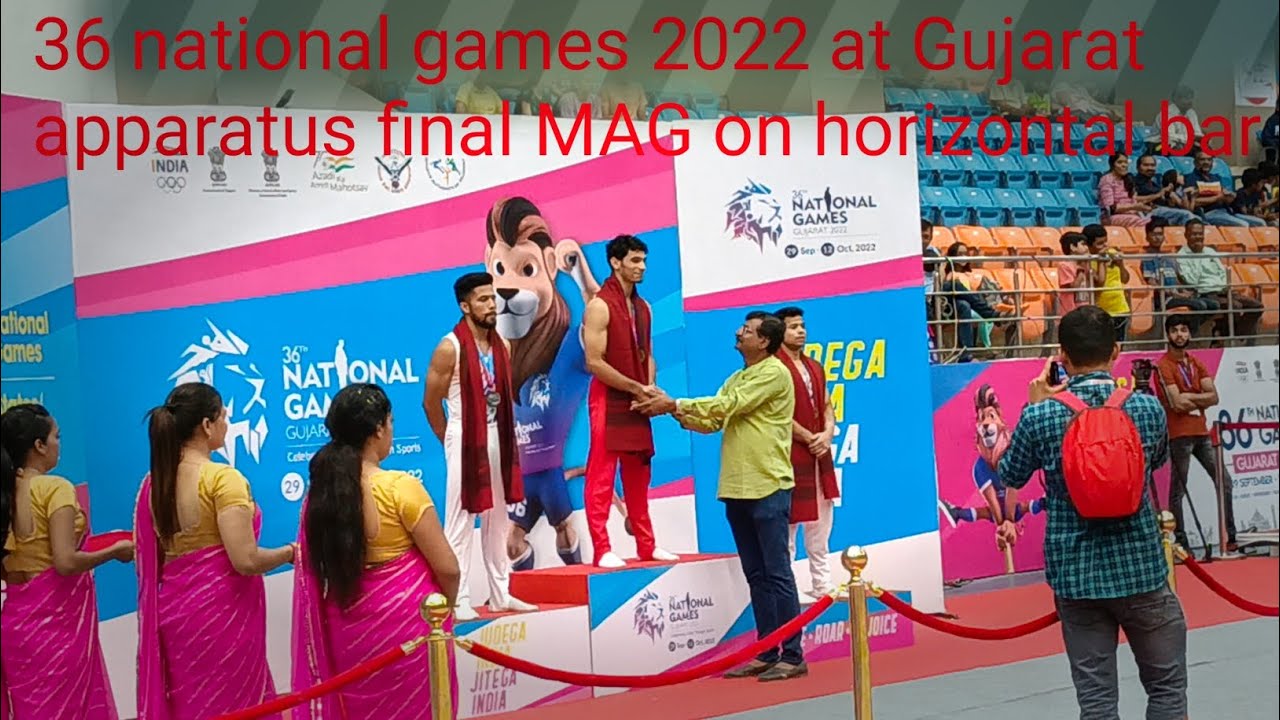 36 National games 2022 at Gujarat MAG apparatus final on horizontal bar ...
