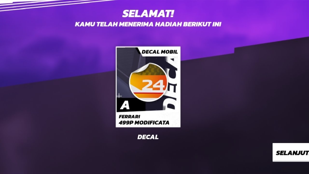 Redeem code decal Ferrari 499P Modificata Asphalt Legends Unite - YouTube