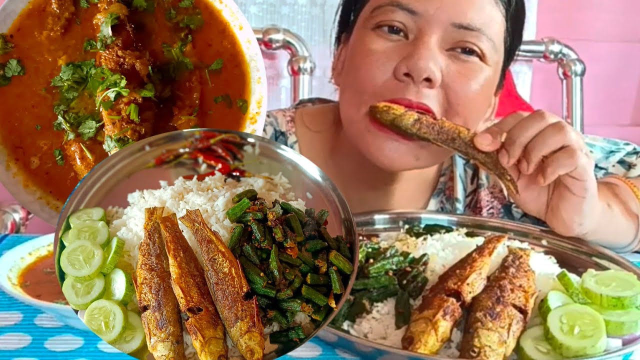 Bata fish curry with rice // nepali khana mukbang - YouTube
