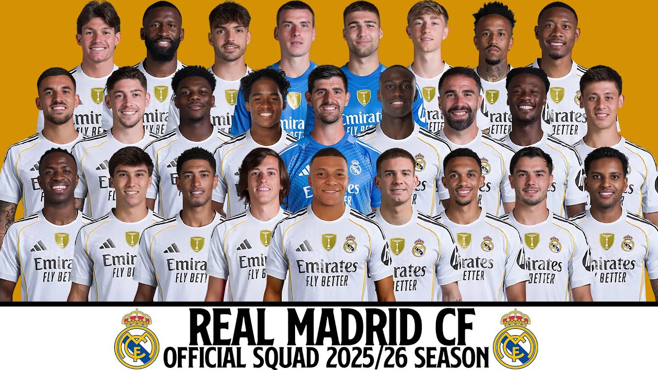 REAL MADRID CF Official Squad Season 2025/26 | LA LIGA Squad 2025/26 ...