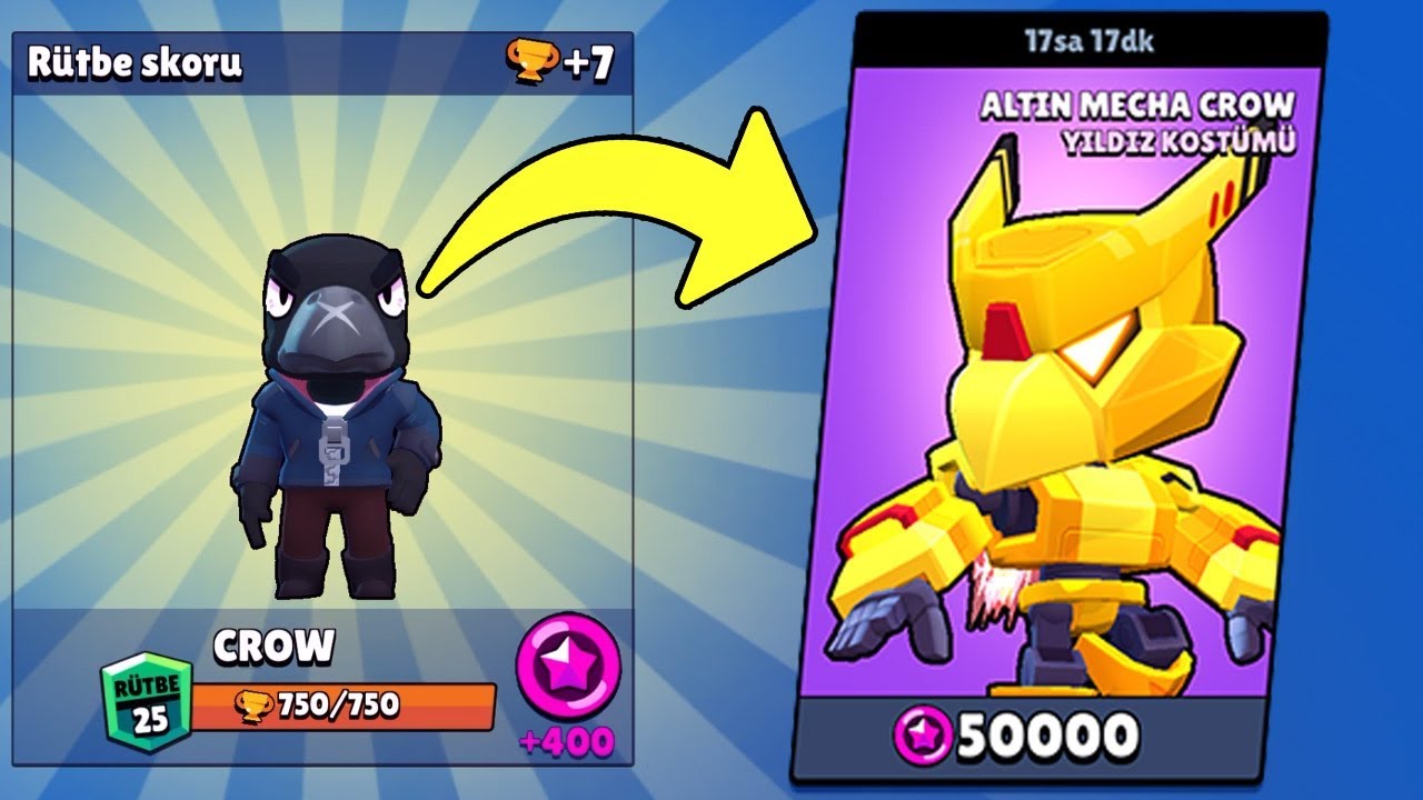 SEZON BİTMEDEN ALTIN MECHA CROW ALABİLİYORUM! Brawl Stars - YouTube