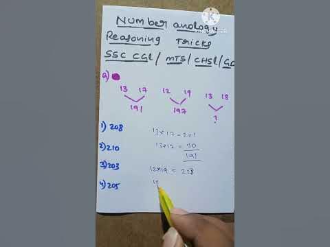 Number anology Reasoning Tricks/SSC CGL chsl/mts /gd - YouTube