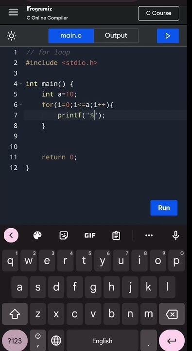 c program (for loop ) - YouTube