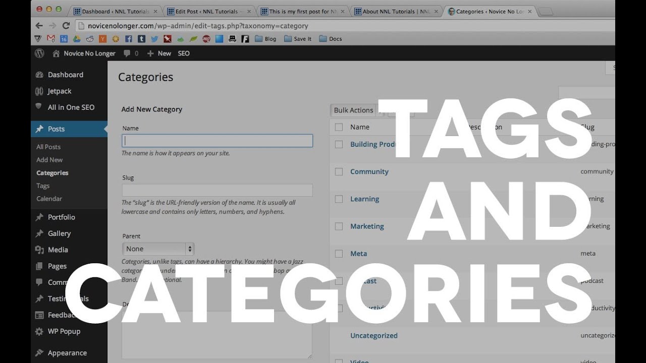 05 Categories VS Tags In Wordpress YouTube 05 Categories VS Tags In Wordpress YouTube