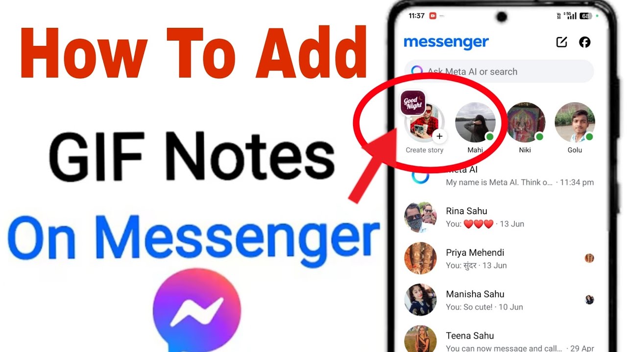 How To Add GIF Notes On Messenger 2025 || Put GIF Notes On Messenger ...