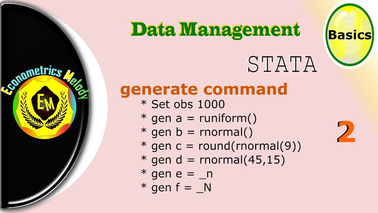 generate || STATA || rnormal() || Data Management || Econometrics Melody || U/Graduate || Mphil ...