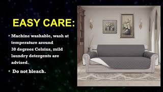 Easy-Going Sofa Slipcover Reversible Water Resistant Couch Furniture Protector with Elastic Straps