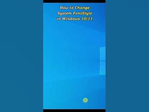 How to Change Font style in Windows 10 #Shorts - YouTube