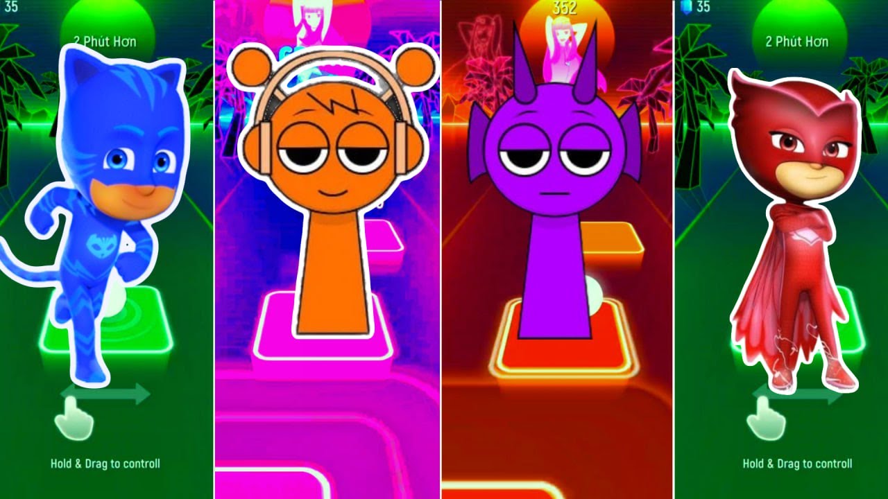 PJ Masks 🆚 INCREDIBOX SPRUNKI 🎶Tiles hop EDM - YouTube