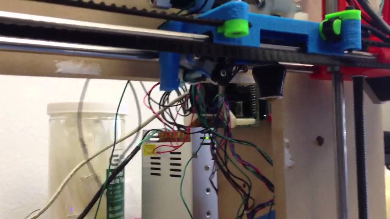 MatterHackers RepRap Mendel90 Extends and Retract a Z Bed Height Probe - YouTube
