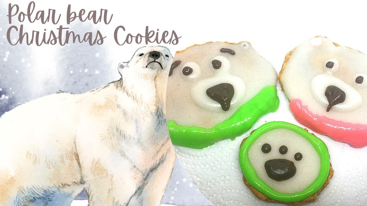 How to make polar bear christmas cookies - YouTube